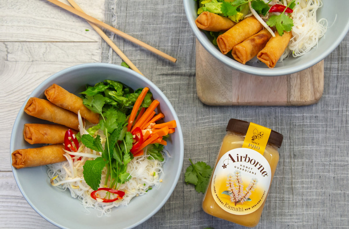 Vietnamese Spring Roll Vermicelli Salad | Airborne Honey